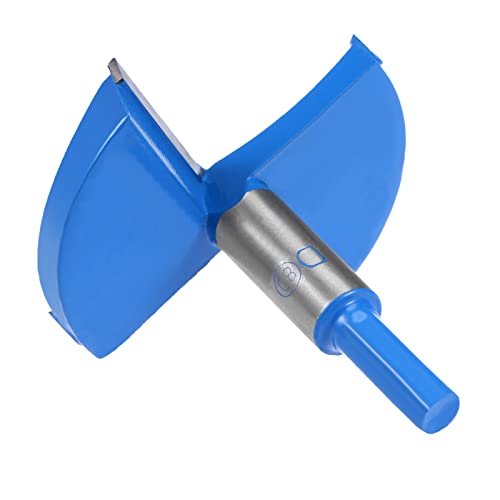 Kozelo Forstner Drill Bit - [80mm] Tungsten Carbide Auger Opener for Wood Furniture Hinge Woodworking Use, Hex Shank, Dark Blue