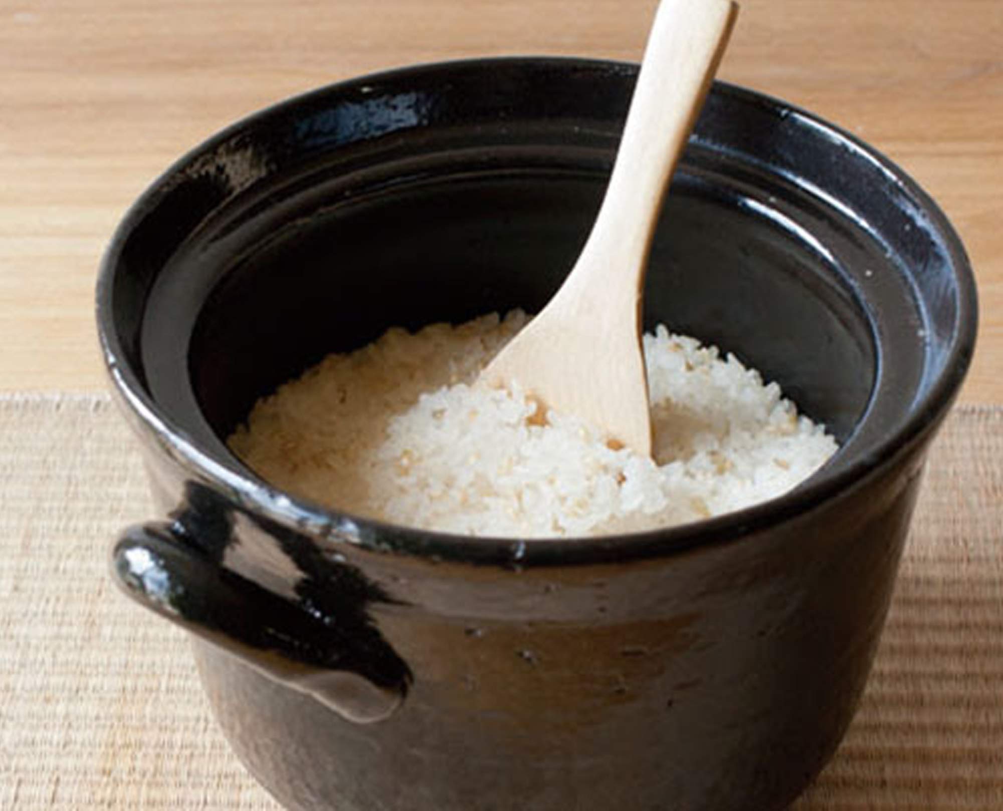 Japanese Donabe Cocer Rice Cooking Clay Pot, 3 Go, 2200cc, Black