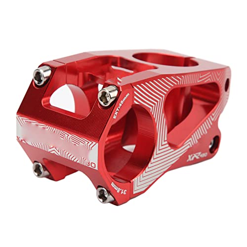 Kadimendium Road Bike Stem, Aluminum Short Handlebar Stem Non Slip Comfortable Ride Hollow Design CNC Process for Outdoor Riding(Red)