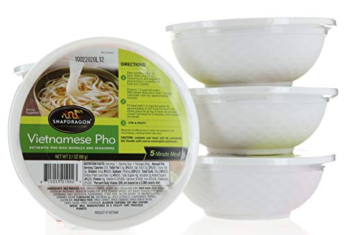Instant Pho Noodle Bowls, Vietnamese Pho Bowls in Beef Broth Soup, Authentic Pho Rice Noodles and Seasoning, Gluten Free, 2.1 oz (Pack of 12)
