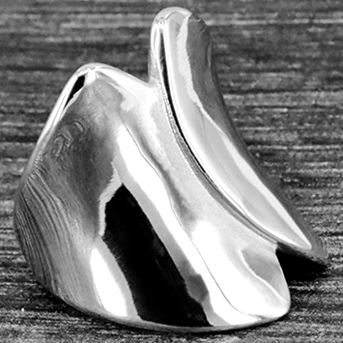 Jude Jewelers Stainless Steel Bulky Butterfly Style Statement Cocktail Party Ring (Silver, 7)