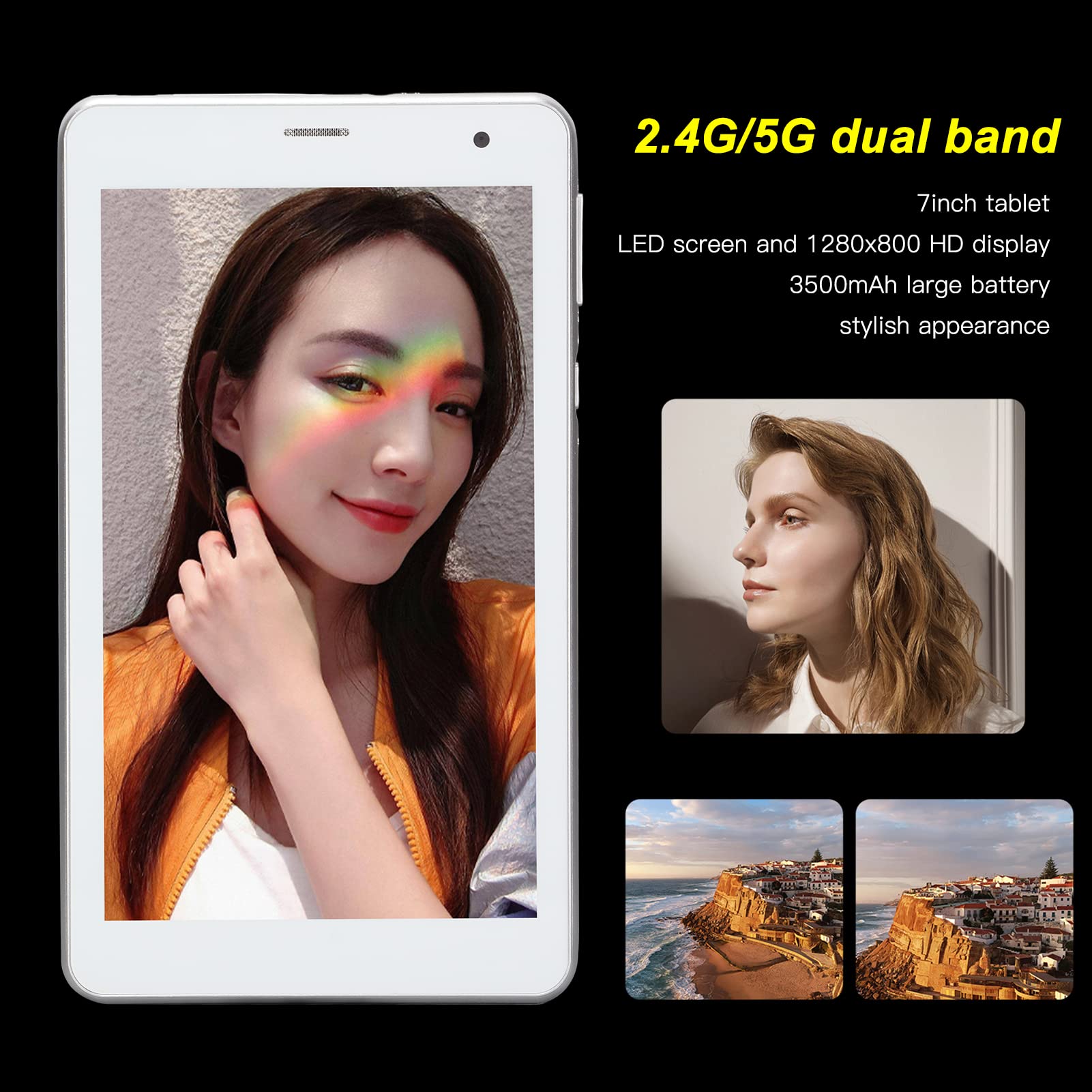 Jakoo 7 inch Tablet 2.4G 5G 2G 32G RAM 128GB Dual Band Kids Tablet Holder for Home use US Plug