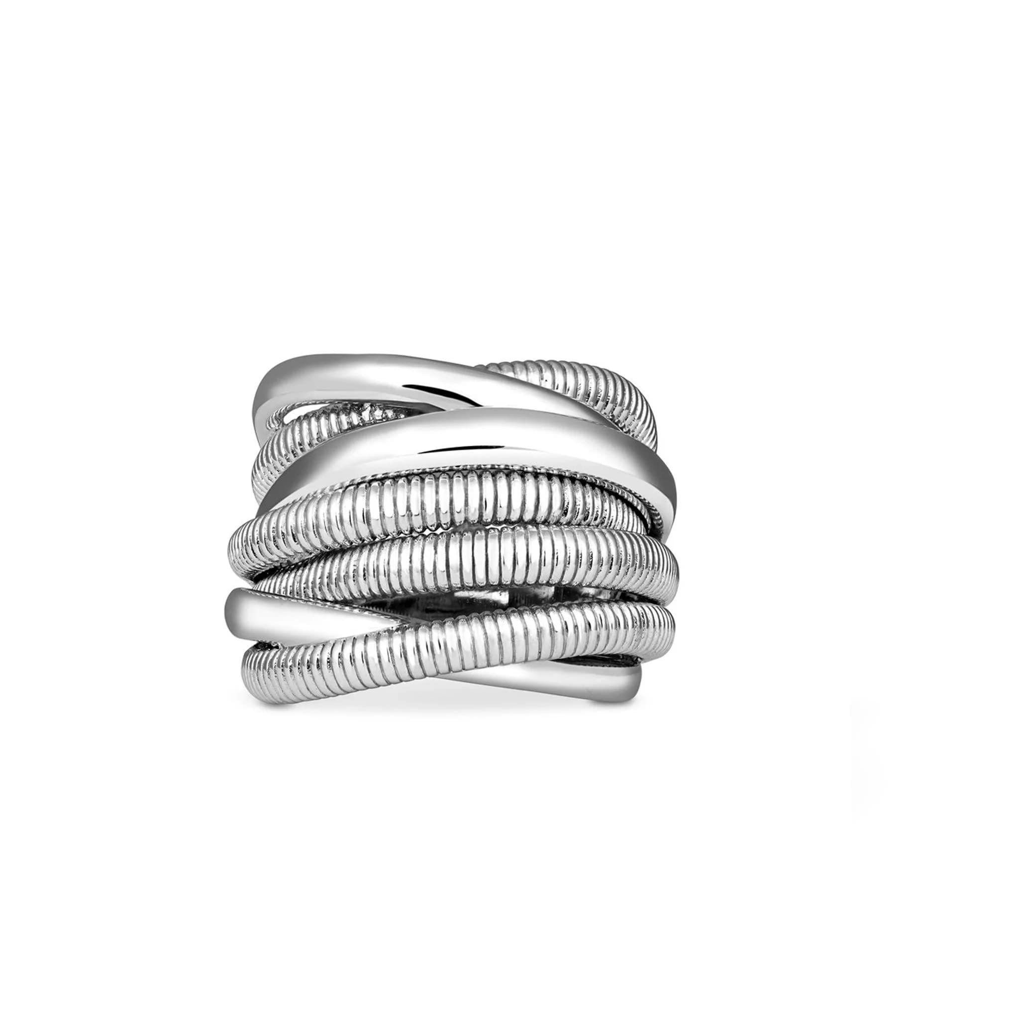 Judith Ripka Eternity Seven Band Highway Ring 9