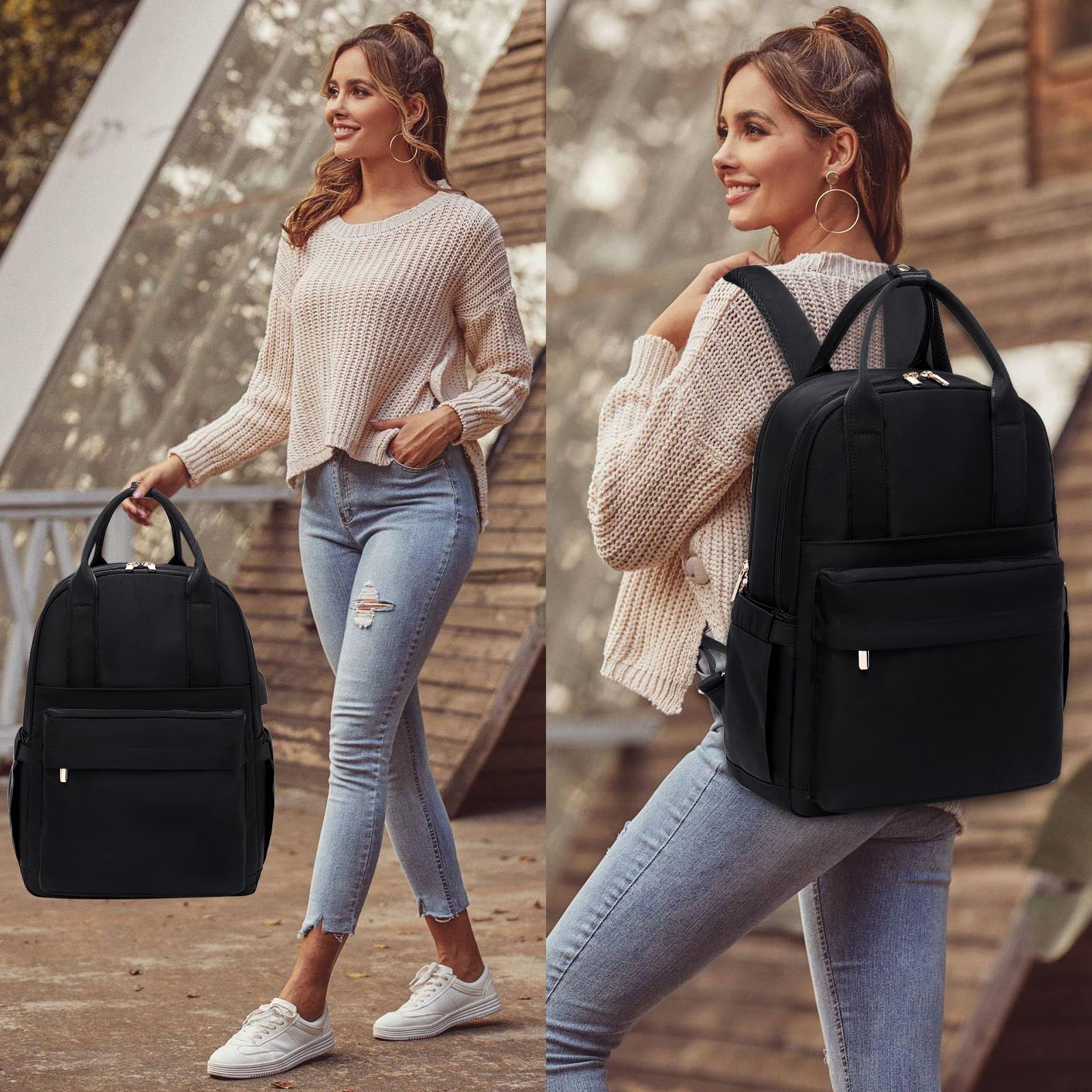 JEEHAN Travel Backpack for Women Teacher Backpack Nurse Bag 15.6 Inch Laptop Backpack Women Waterproof Work Backpack