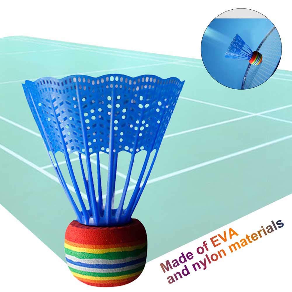 HJKL 10 PCS Badminton EVA Rainbow Ball Head Nylon Badminton Feathers for Game Sport Entertainment