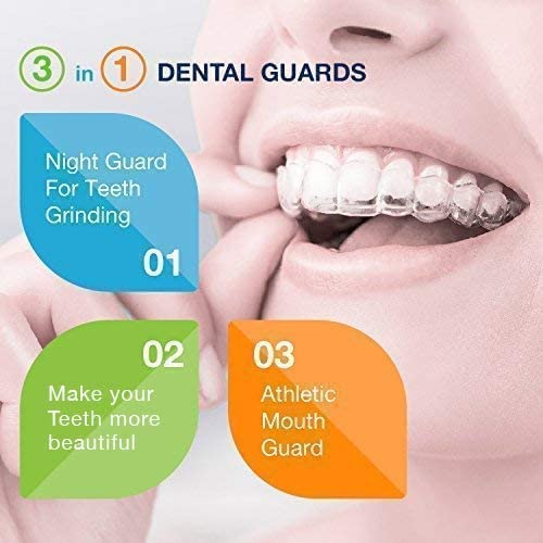 Mouth Guard for Grinding Teeth, New Mouth Guard for Cleaning Teeth, Dental Guard for Bruxism & Teeth Clenching, Mouth Guard at Nighttime, 2 Size, 8 Pack