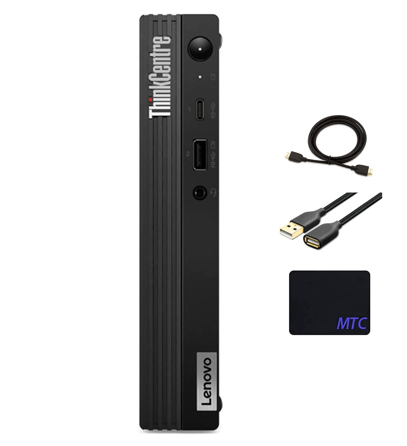 Lenovo ThinkCentre M75q Tiny Gen 2 Desktop, AMD Ryzen 7 Pro 4750GE, 16GB DDR4 RAM, 512GB SSD, Integrated AMD Radeon Graphics, Windows 10 Pro, Black, with MTC PC Accessories