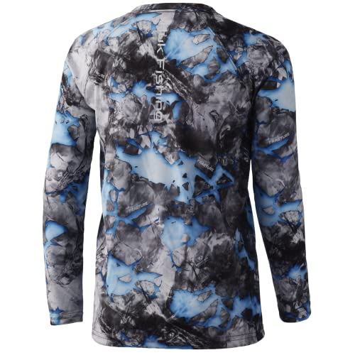 HUK unisex child Pursuit Camo | Kid's Long Sleeve Performance Shirt, Mossy Oak Lightning, X-Small US