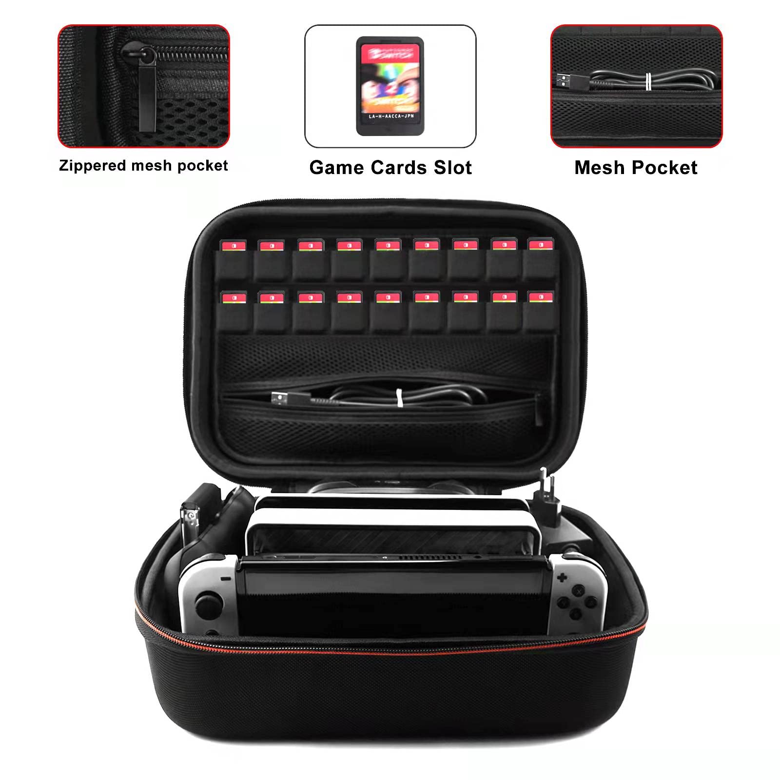 Laimax Travel Carry Case for Nintendo Switch and Switch OLED Model,Travel Carry Case Pouch for Nintendo Switch Console & Accessories