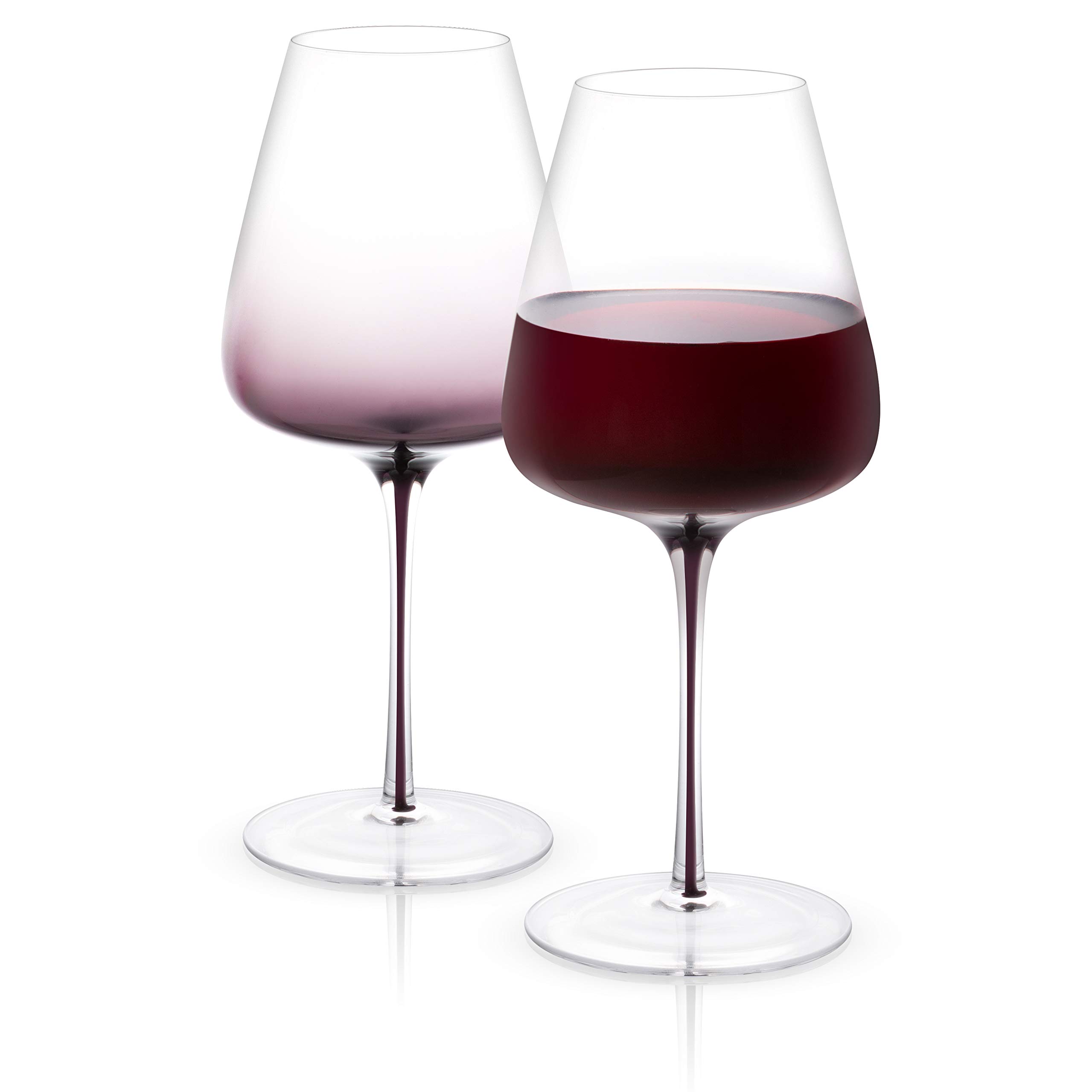 JoyJolt Black Swan Red Wine Glasses, Premium Crystal Glassware,26.8 Oz Capacity, Set Of 2.