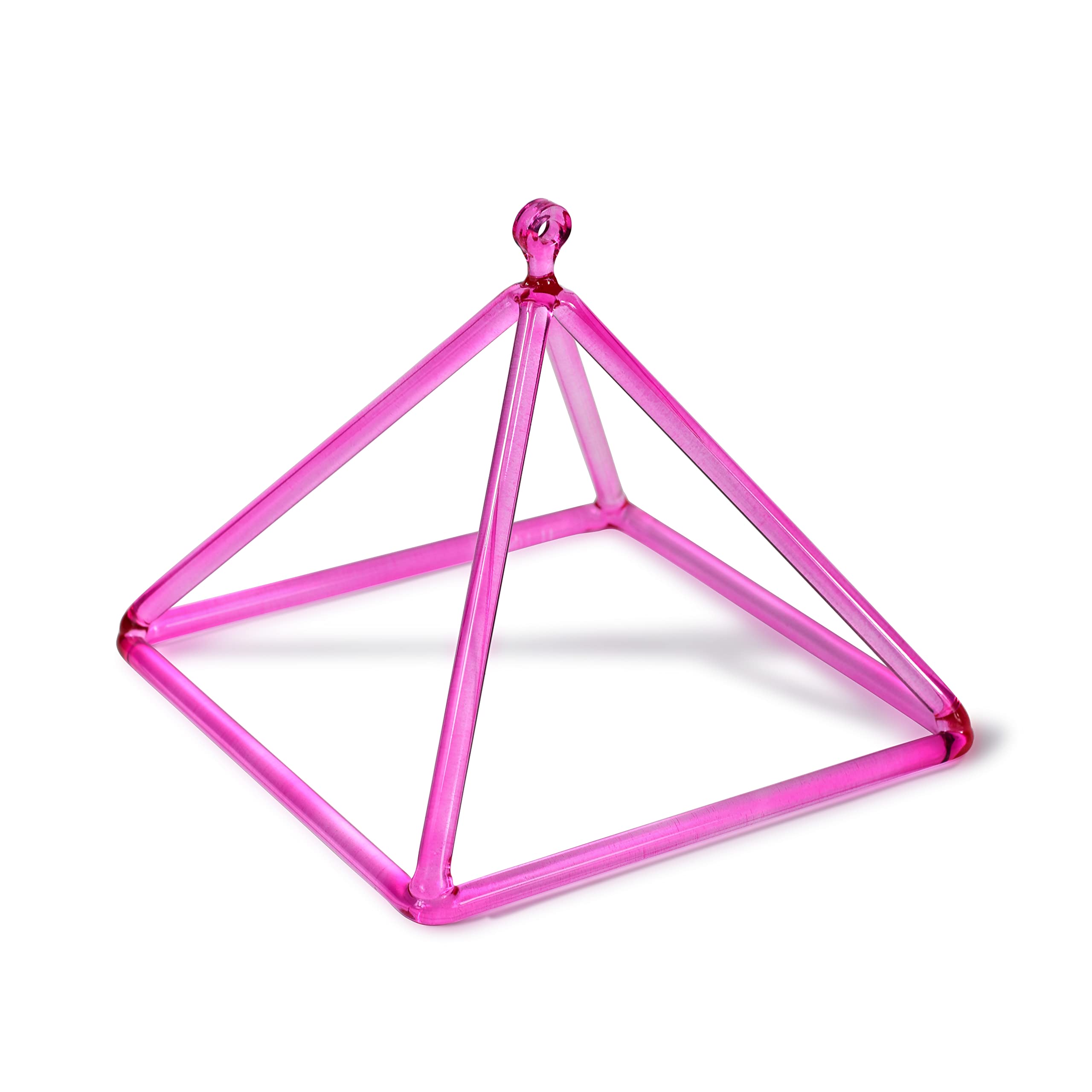 Joysense 6-10 inch Set of 5 Colored Quartz Crystal Singing Pyramids With Crystal Singing Bowl Striker