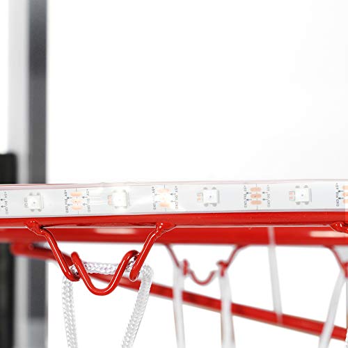 HomSof Portable Basketball Hoop Basketball System 6.6-10ft Height Adjustment for Youth Adults LED Basketball Hoop Lights,Colorful Lights,Waterproof,Super Bright,6.6Ft-10Ft