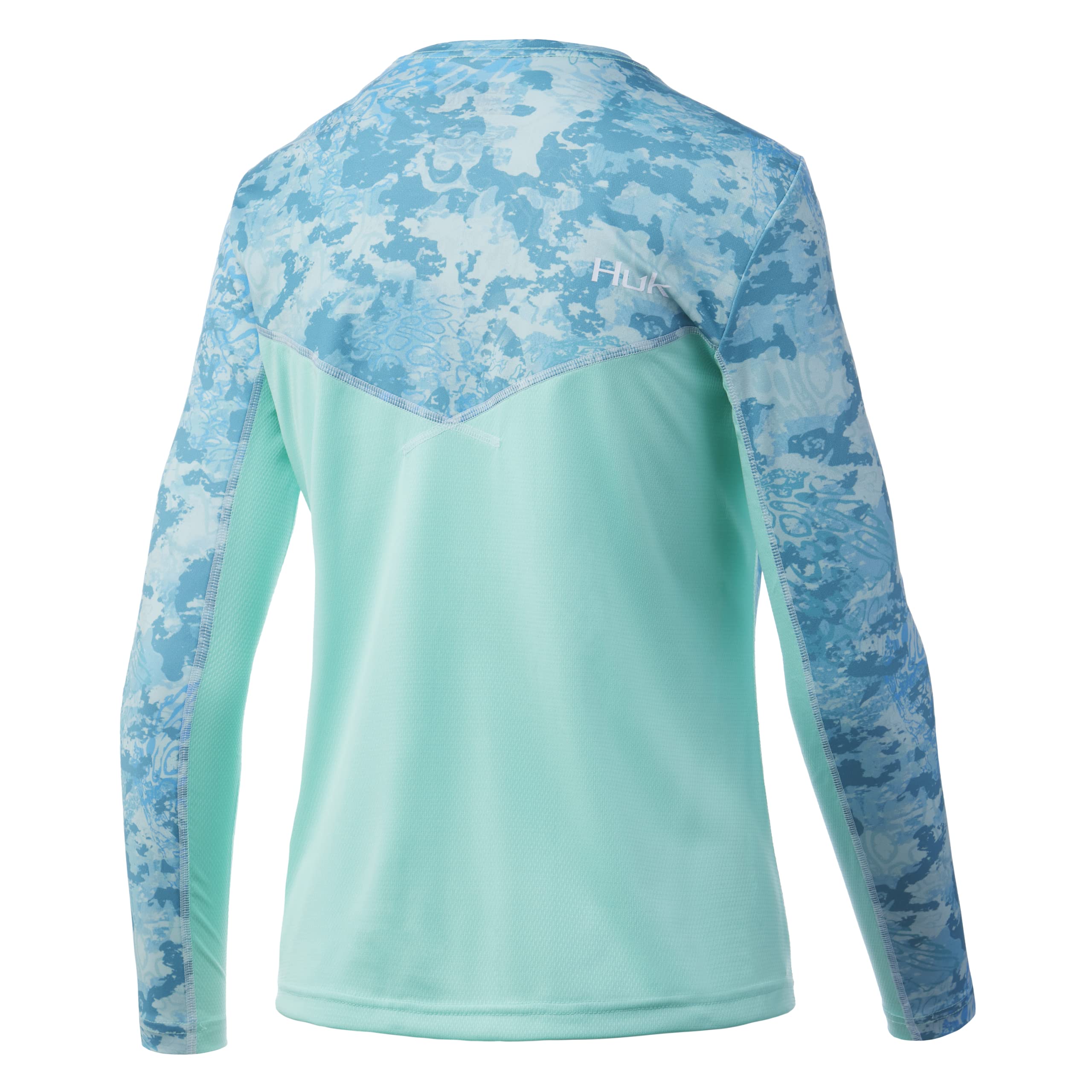 HUK Women's Standard Icon X Camo Long Sleeve Performance Fishing Shirt, Tide Change-Sea Floor, X-Large