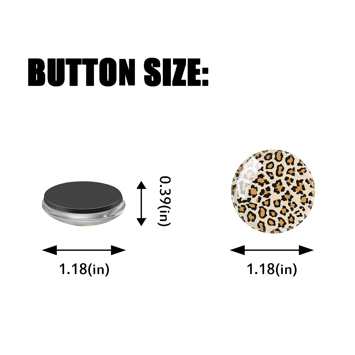 kasader Round Refrigerator Magnets Glass Fridge Magnets Decoration for Fridge Office Calendar Whiteboard Photo Cabinet 6 Pcs - Leopard Print, 1.18in/3cm