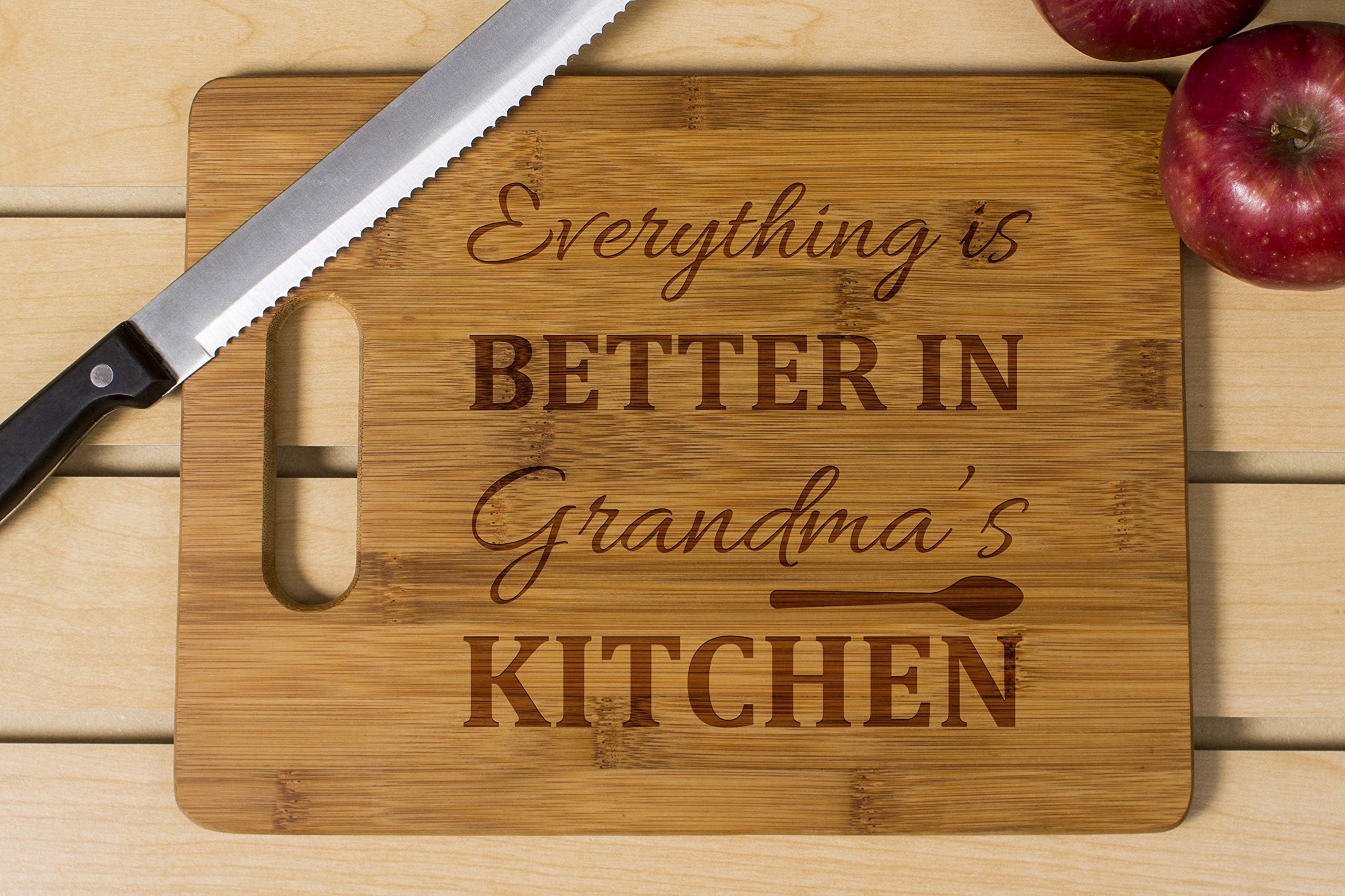 Krezy Case Wooden Cutting Board, Laser Engraved Board, Chopping board-Gift for Mom, Gift for Grandma,Cutting board for Grandma, Mothers day Gift,Grandma's kitchen
