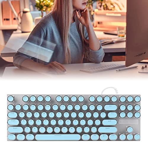 LBEC Mechanical Keyboard, Red Switch 26 RGB Lighting Effects 2 Colors Injection Molding Red Switch Mechanical Gaming Keyboard (Blue Electroplating Punk)