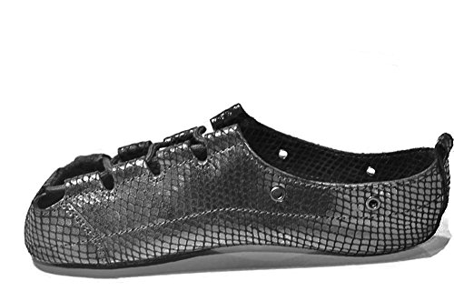 Irish Dance Pumps Soft Shoes - Diamond Stitch Leather Upper, Split Sole, Shock Absorbing Insole - UK Sizes Black