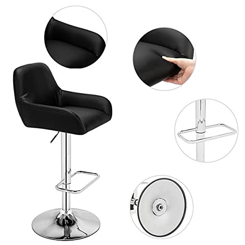 LLAMN Three Colors 2 BJ221 Dustpan Chair Square Foot Bar Stool PU Fabric Bar Stools Spa Tattoo Massage Salon Furniture (Color : Black)