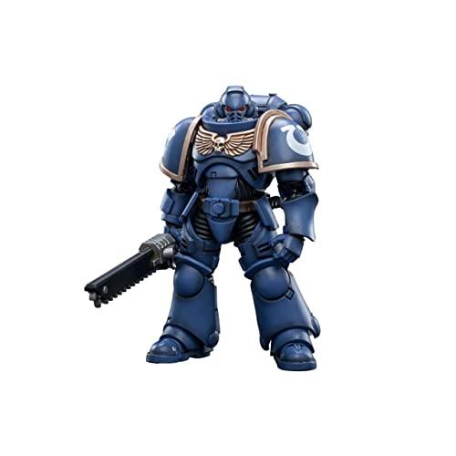 JoyToy Warhammer 40K 1/18 Action Figure Space Marines Ultramarines Model(Brother Catonus), Blue (JT2825)