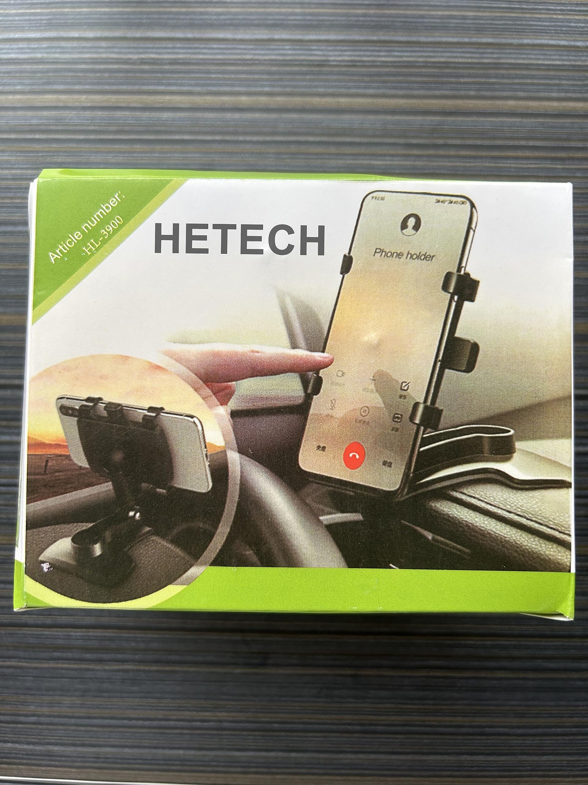 HETECH Car Phone Holder Mount, 360 Degree Rotation, Dashboard and Rearview Mirror, Compatible with iPhone, Samsung, Huawei, Nokia, LG, 4-7 Inch Smartphones