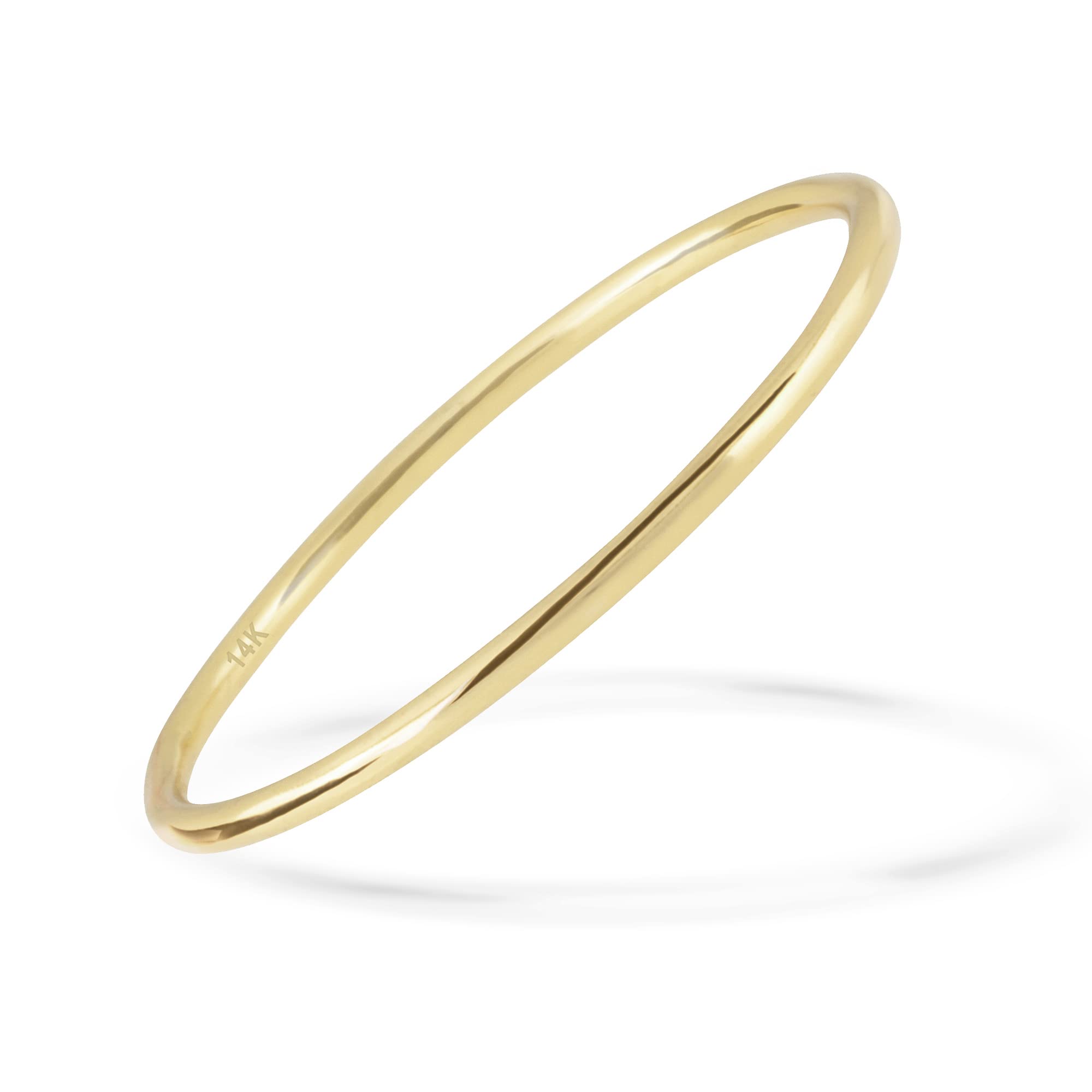 JULIETTE COLLECTION 14K Yellow Gold 0.75MM Thin Band Stacking Rings for Women β Size 8.75