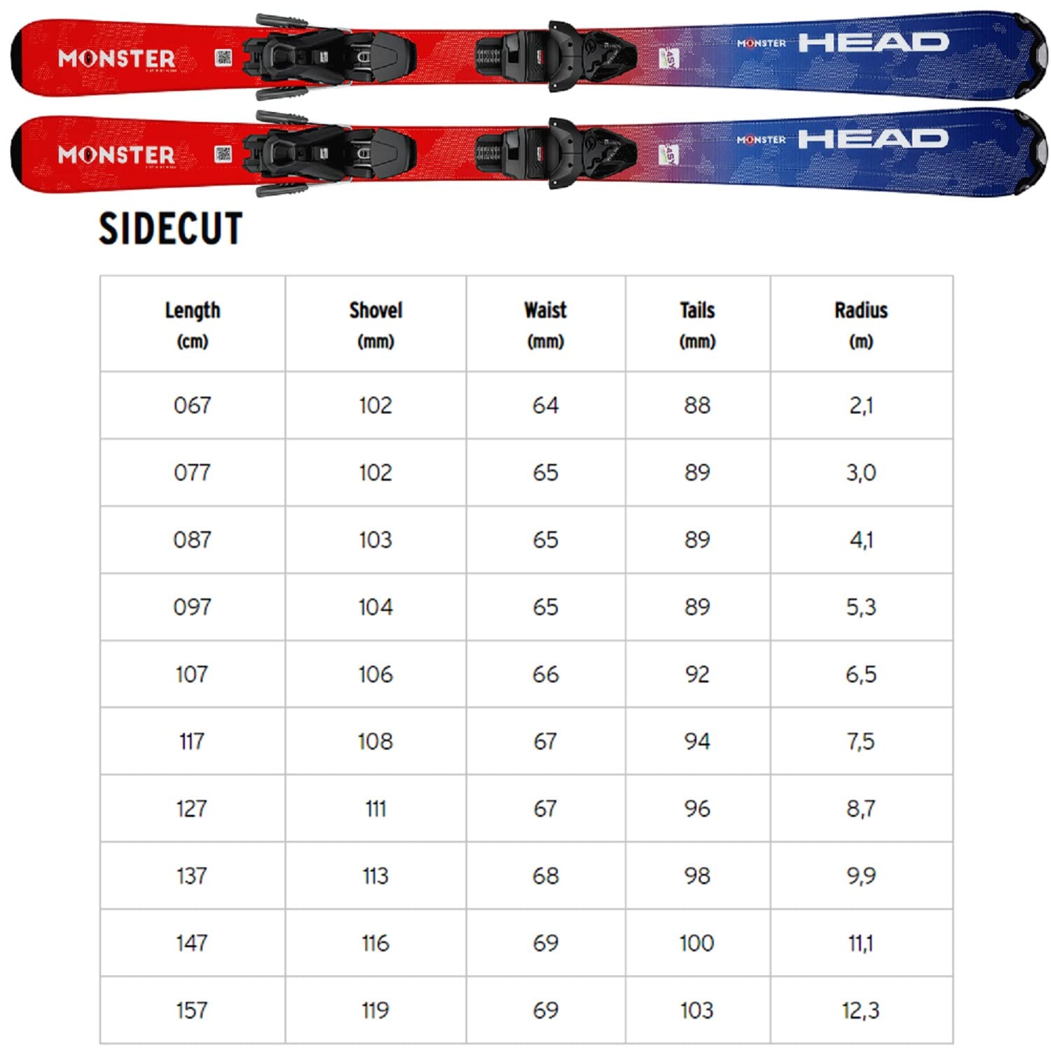 HEAD Monster Easy JRS, Size: 117, Color: rd/bl (314381117)