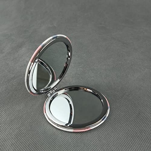 HICOMILA Personal compact mirrors , Portable for Handbag, Purse, Pocket, 3.5 inch Illuminated Folding Mirror, Handheld 2-Sided Mirror, Round