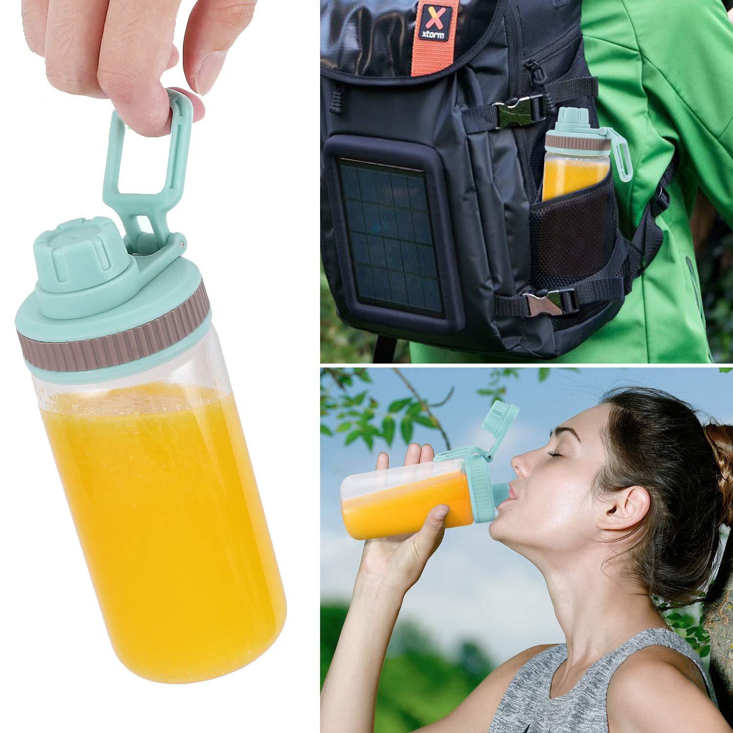 iOCSmart 13.5oz Travel Juice Cup Sport Bottle for Portable Blender USB Rechargeable Replacement Parts (White 1)