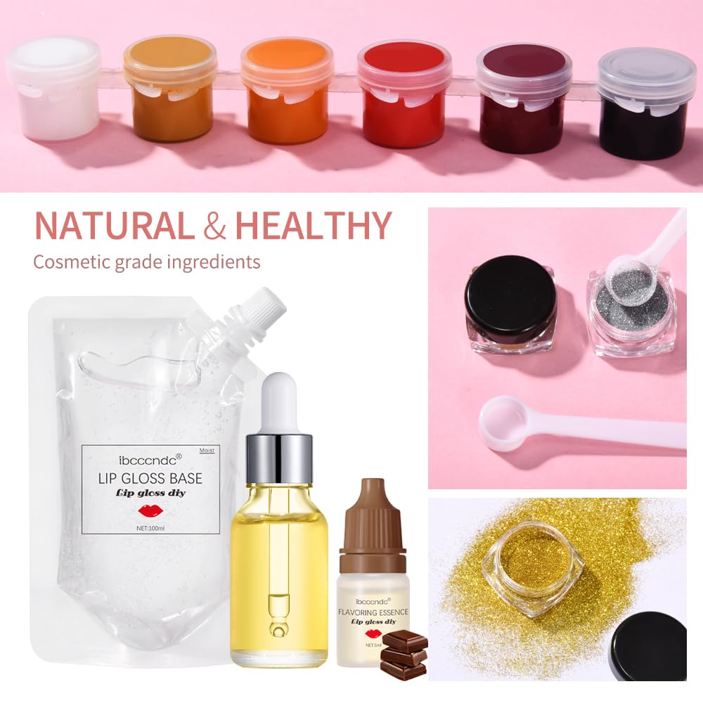 ibcccndc DIY Lip Gloss Making Kit Gift - Make Your Own Moisturizing and Shiny Lip Gloss with Lip Gloss Kit for Women and Girls (28)