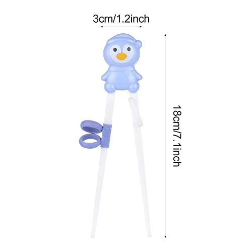 Learning Chopsticks Cartoon Training Tableware Kids Baby Eating Helper(type 1,blue)