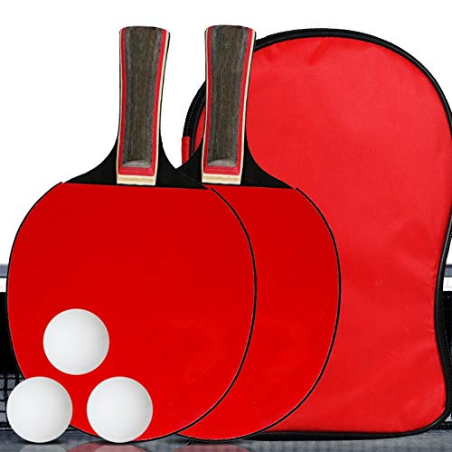 Hewen-Ping Pong Set Child Adult Beginner Level Pingpong Paddle Table Tennis Racket Ping Pong Bat Set with 2 Rackets, 3 Balls Table Tennis Bat (Size : Mixed Pair)