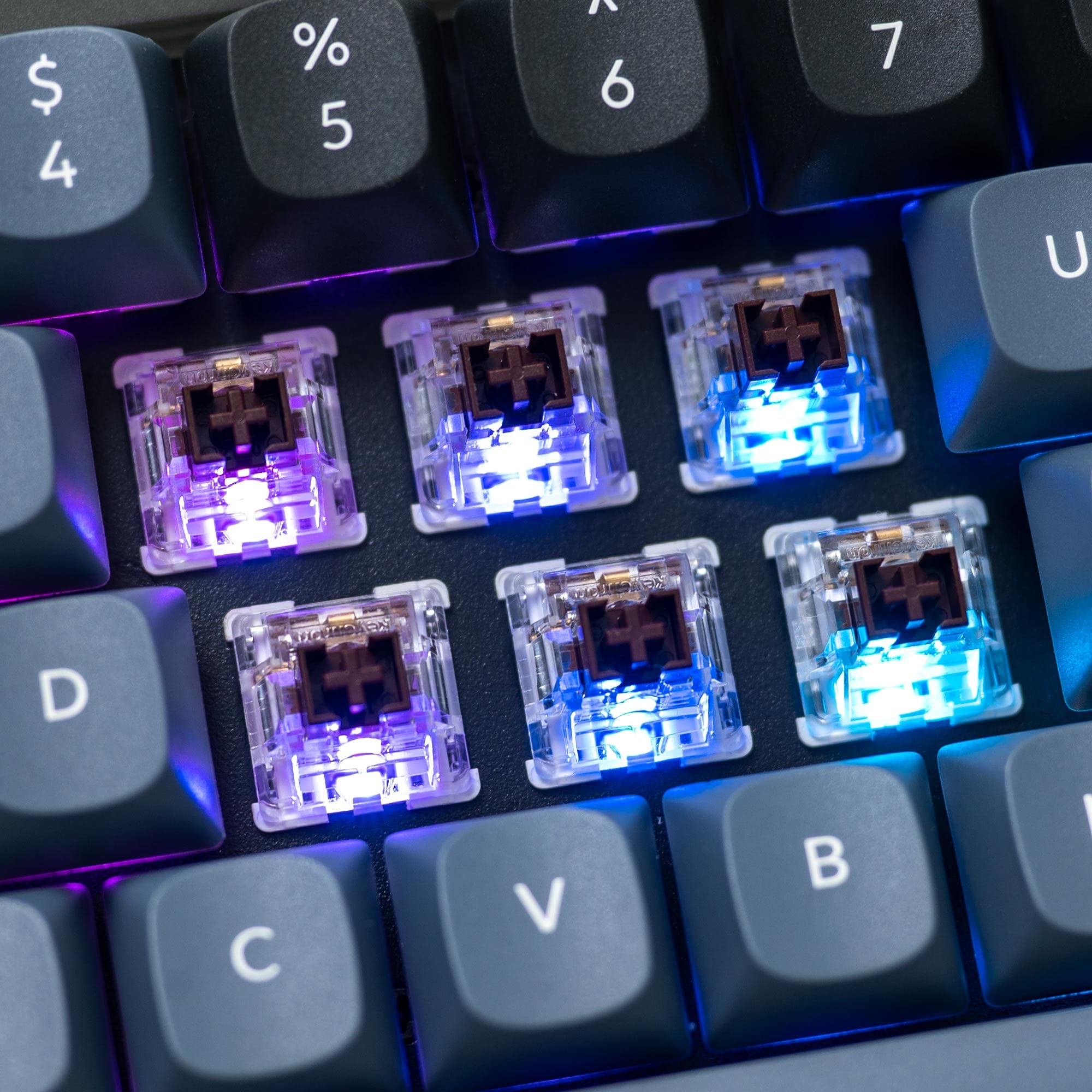 Keychron V2 Wired Custom Mechanical Keyboard, 65% Layout QMK/VIA Programmable Macro with Hot-swappable Keychron K Pro Brown Switch Compatible with Mac Windows Linux (Frosted Black - Translucent)