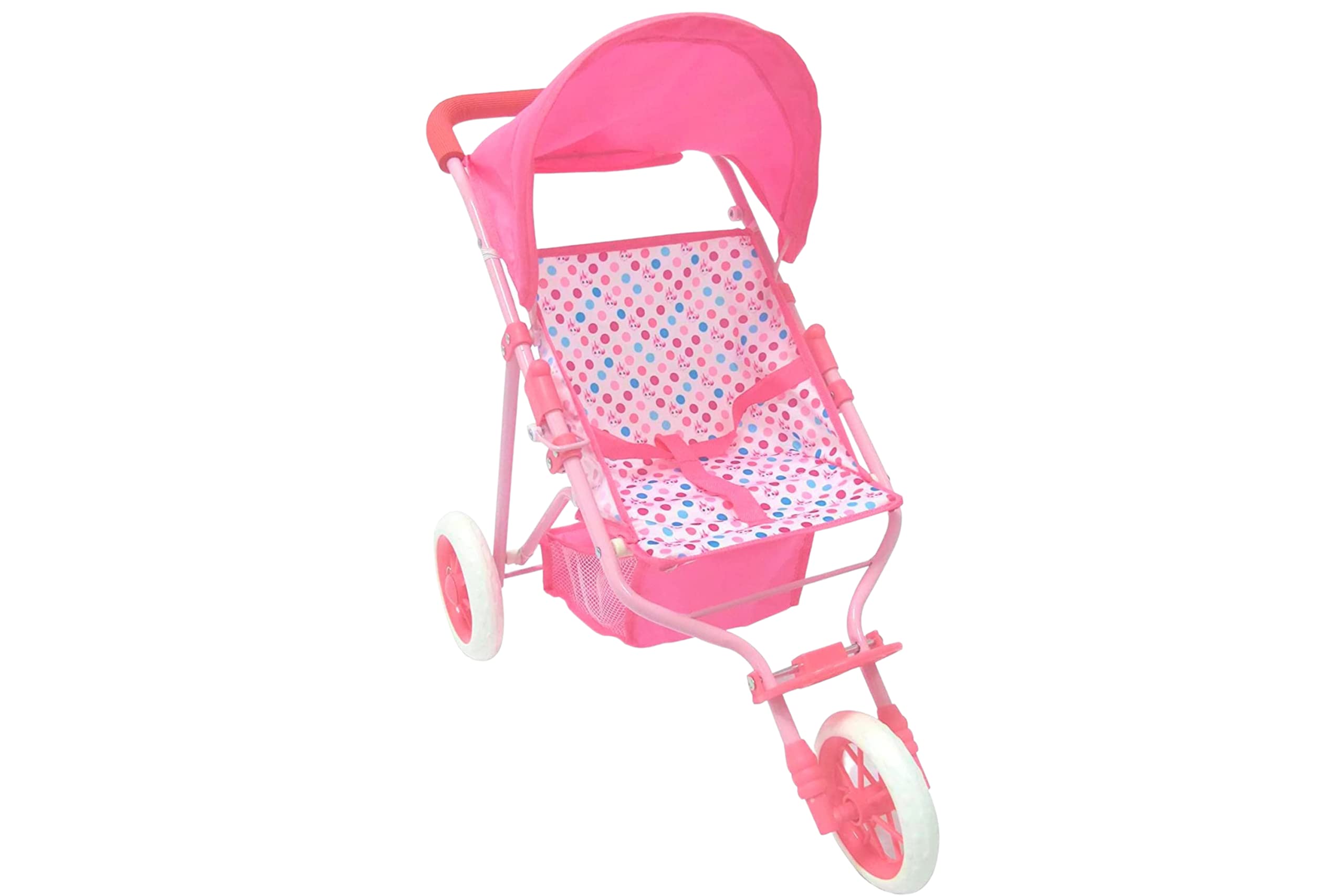 KOOKAMUNGA KIDS Baby Doll Stroller - Foldable Baby Stroller for Dolls - Play Stroller & Jogger w/Retractable Canopy Doll Footrest and Soft Grip Handle - Ideal for Baby Dolls up to 18" - Pink Unicorn