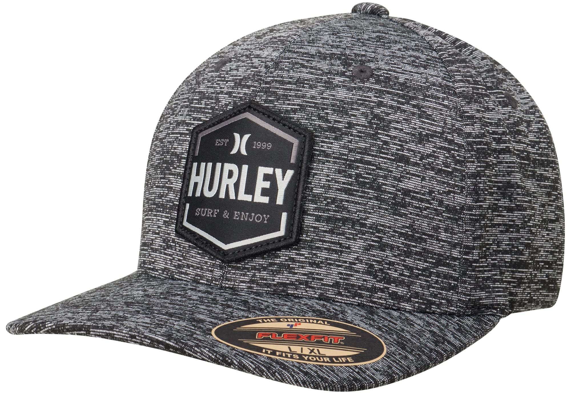 Hurley Men's Baseball Cap - Wilson Fitted Hat, Size Large-X-Large, Light Grey