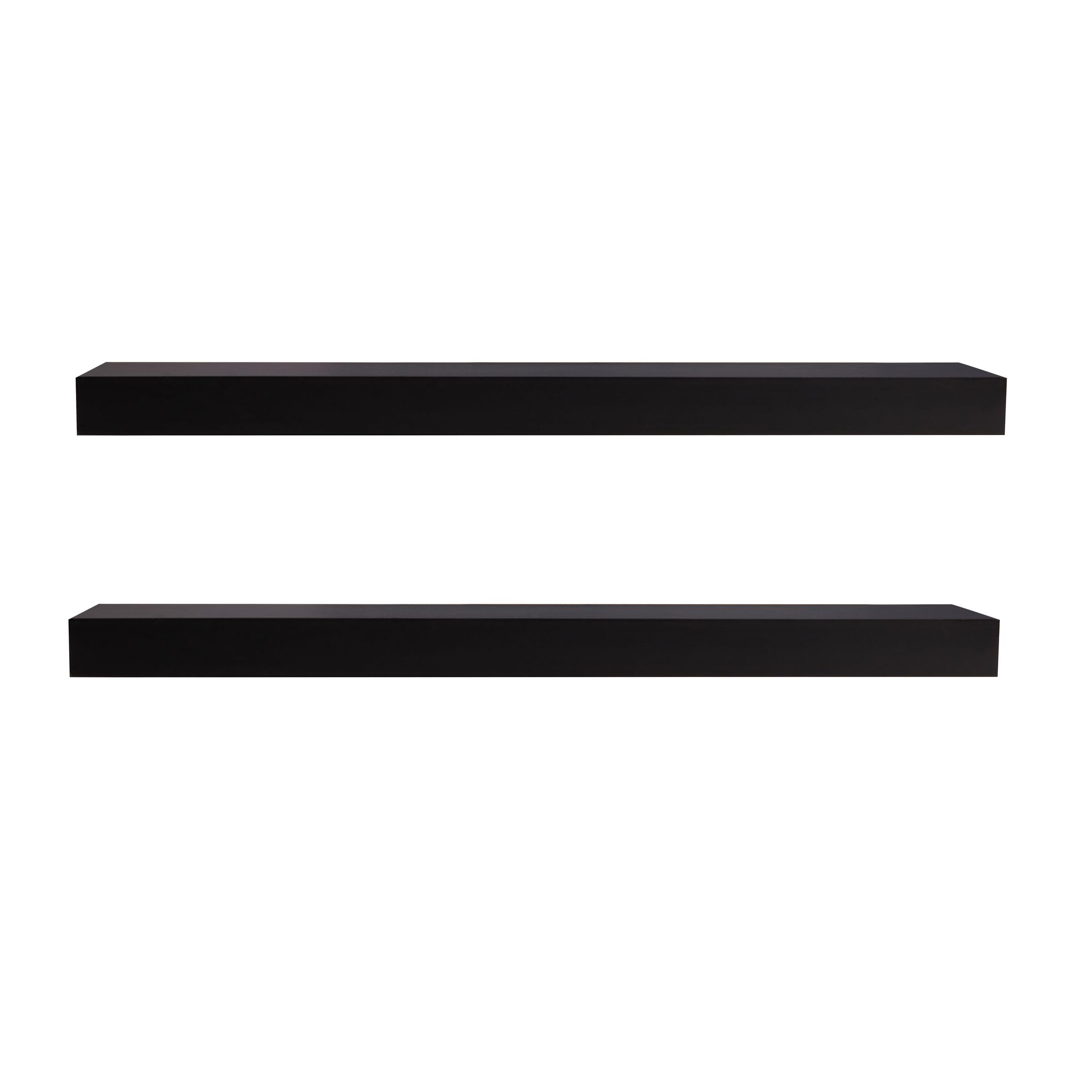 MELANNCO Black Pole Mount Chunky Shelves, Hardware and Instructions Included, Set of 2 23.6x5.7x1.5 Inch