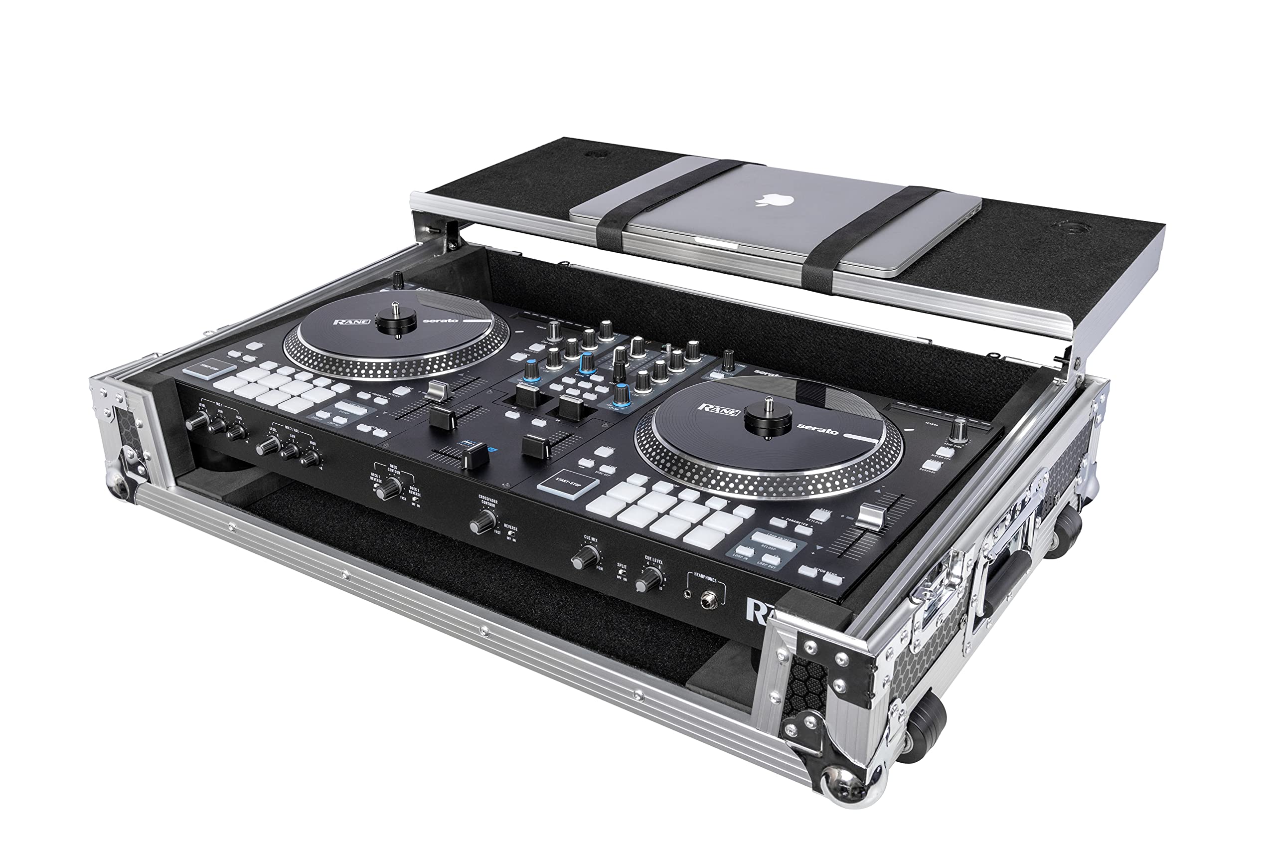 Headliner Los Angeles Flight Case for Rane One w/Laptop Platform and Wheels,Black,HL10005