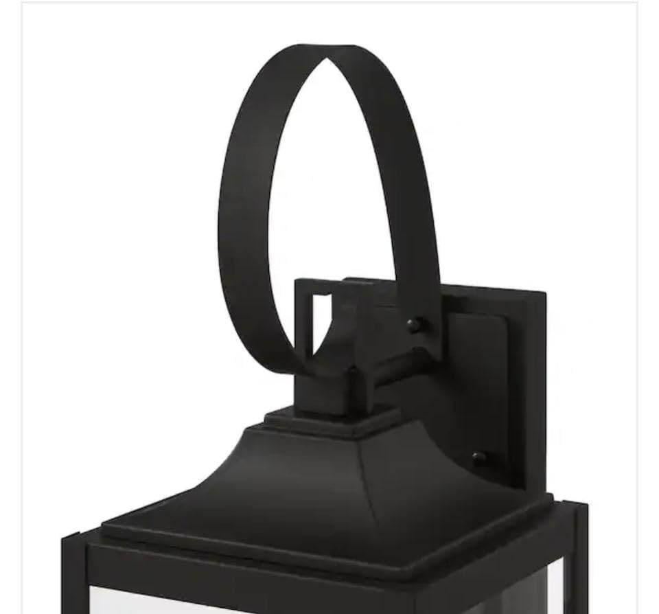 Home Decorators Havenridge 3-Light Matte Black Hardwired Outdoor Wall Lantern Sconce with Clear Glass