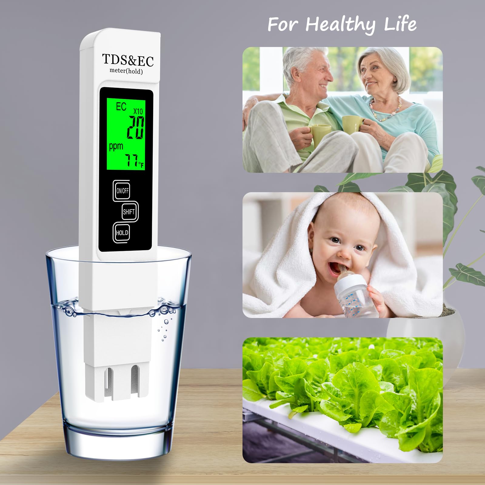 ๐๐จ๐ฌ๐ญ ๐๐๐๐ฎ๐ซ๐๐ญ๐ ๐๐จ ๐
๐๐ซ 4-in-1 Instant Read TDS Meter - Measures TDS, EC, & Temperature (ยฐC/ยฐF) - Digital Water Testing Kit for Tap, Well, Pool, Hydroponics, Aquarium, RO/DI System White