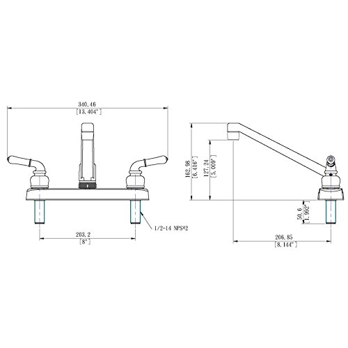 Laguna Brass 1300CP RV Mobile Home Non-Metallic Swivel Kitchen Sink Faucet Chrome Finish