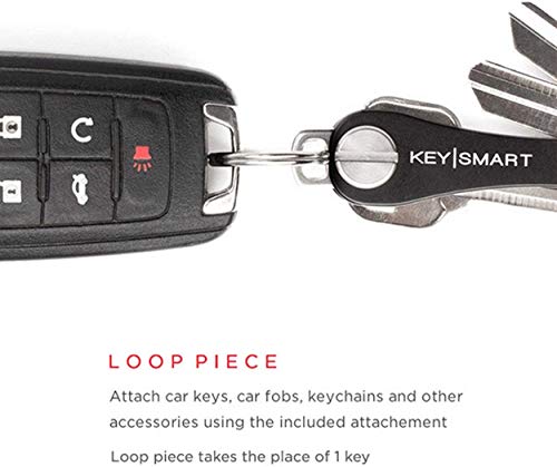 KeySmart Compact Key Holder Add-on Accessory - Stainless Steel Loop Piece Bundle with Bottle Opener and Stainless Steel Quick Disconnect Clip