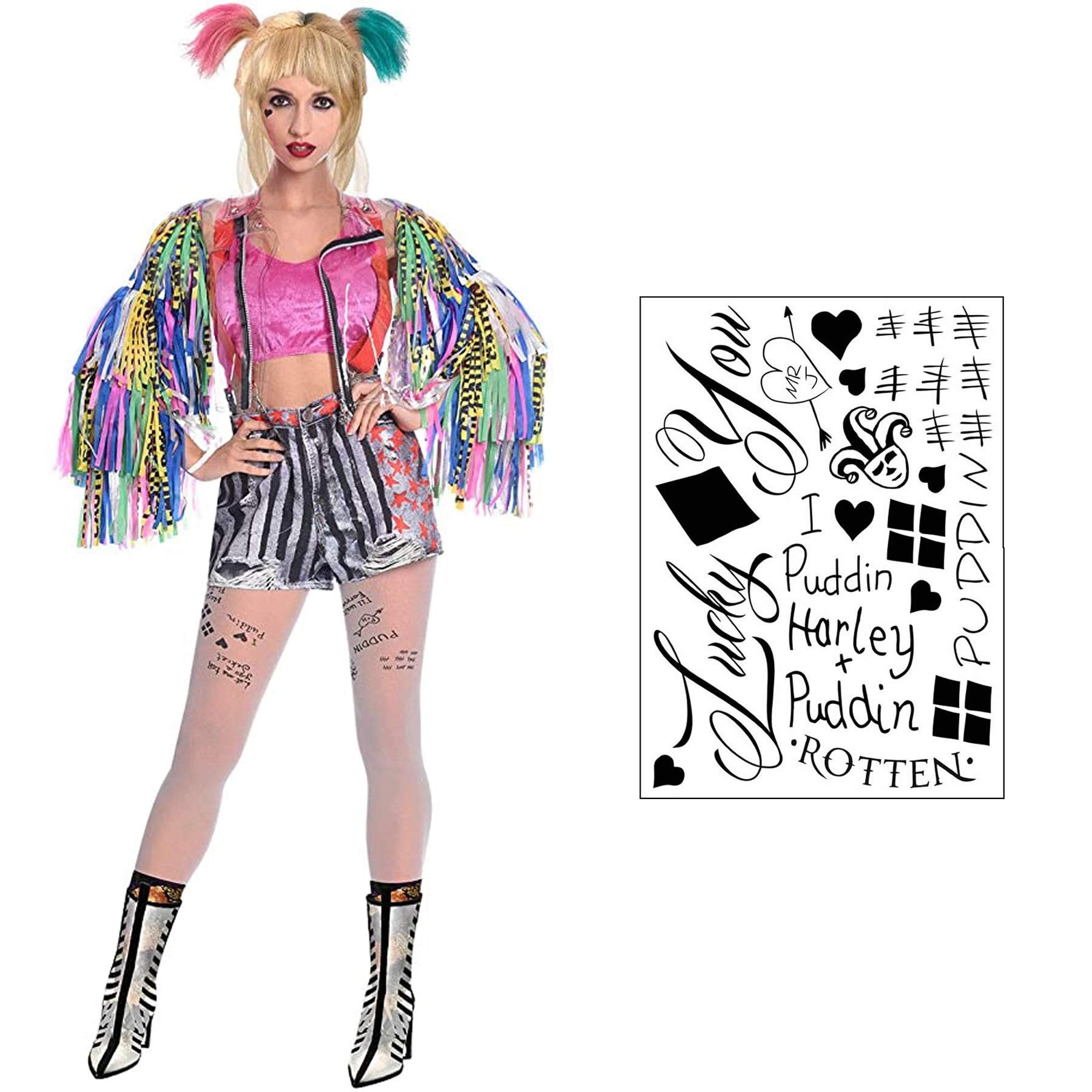 HQ Professional Temporary Tattoos Sheet - Face, Waist, & Leg Tats - 16 Total - Costume/Cosplay