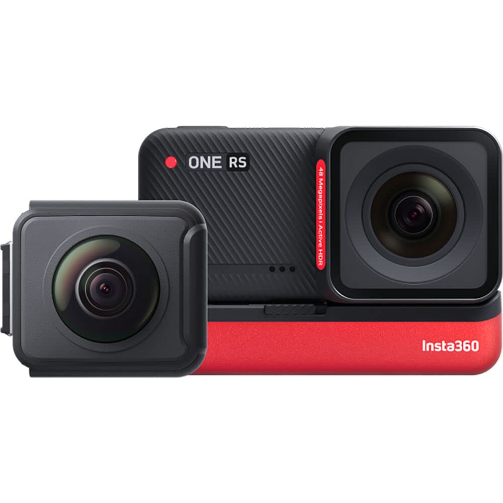 Insta360 ONE RS Twin Edition + SanDisk 128GB Ultra MicroSDXC, Suction Cup Mount, Action Cam Harness Black IN360ONERSTEDB3 Insta360 ONE RS Twin Edition with Deluxe Accessory Bundle