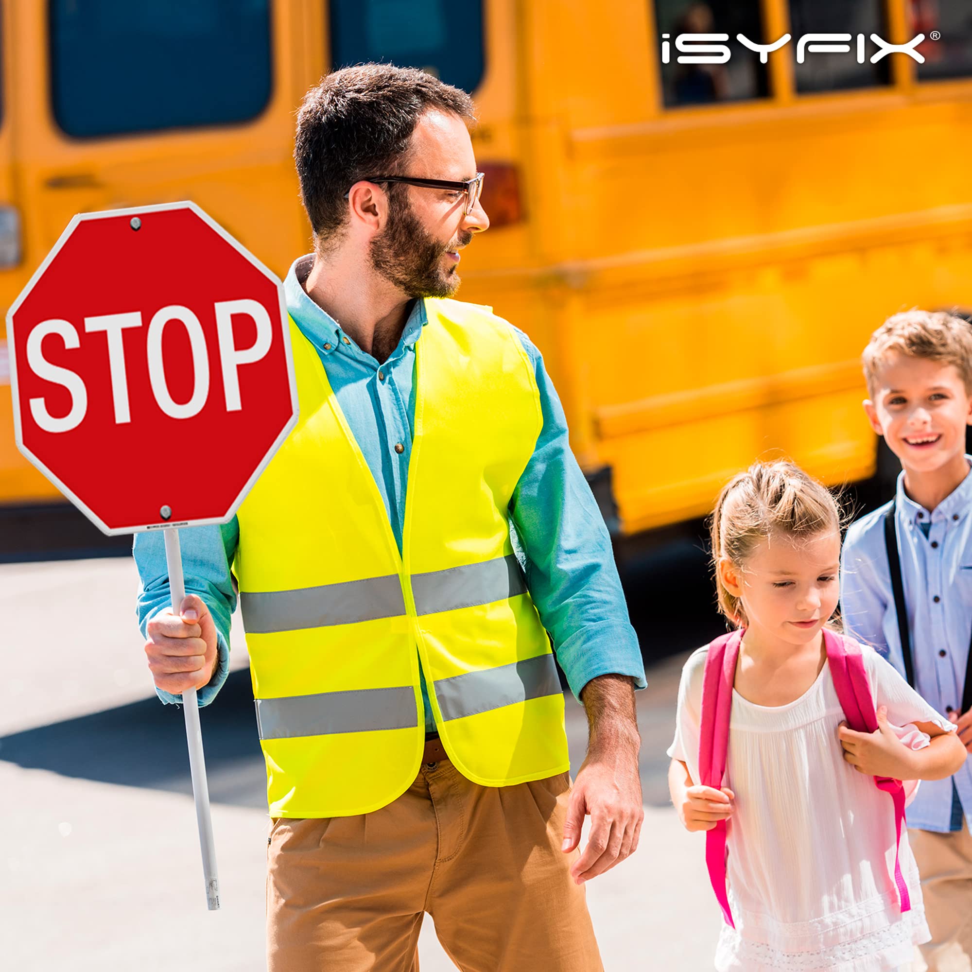 iSYFIX Stop Sign Reflective Aluminum – 12 x 12 Inch,1 Pack– Street Traffic, Slow Warning, Laminated, UV, Weather, Scratch and Fade Resistant on Outdoors, Great for Crossings, Garage and Parking