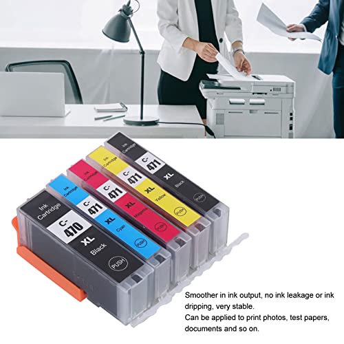 Hilitand Ink Cartridge Large Capacity Ink Cartridge Printing Accessory Part for Printing Photos, Test Papers, Documents (BK BK C M Y 5 Colors)