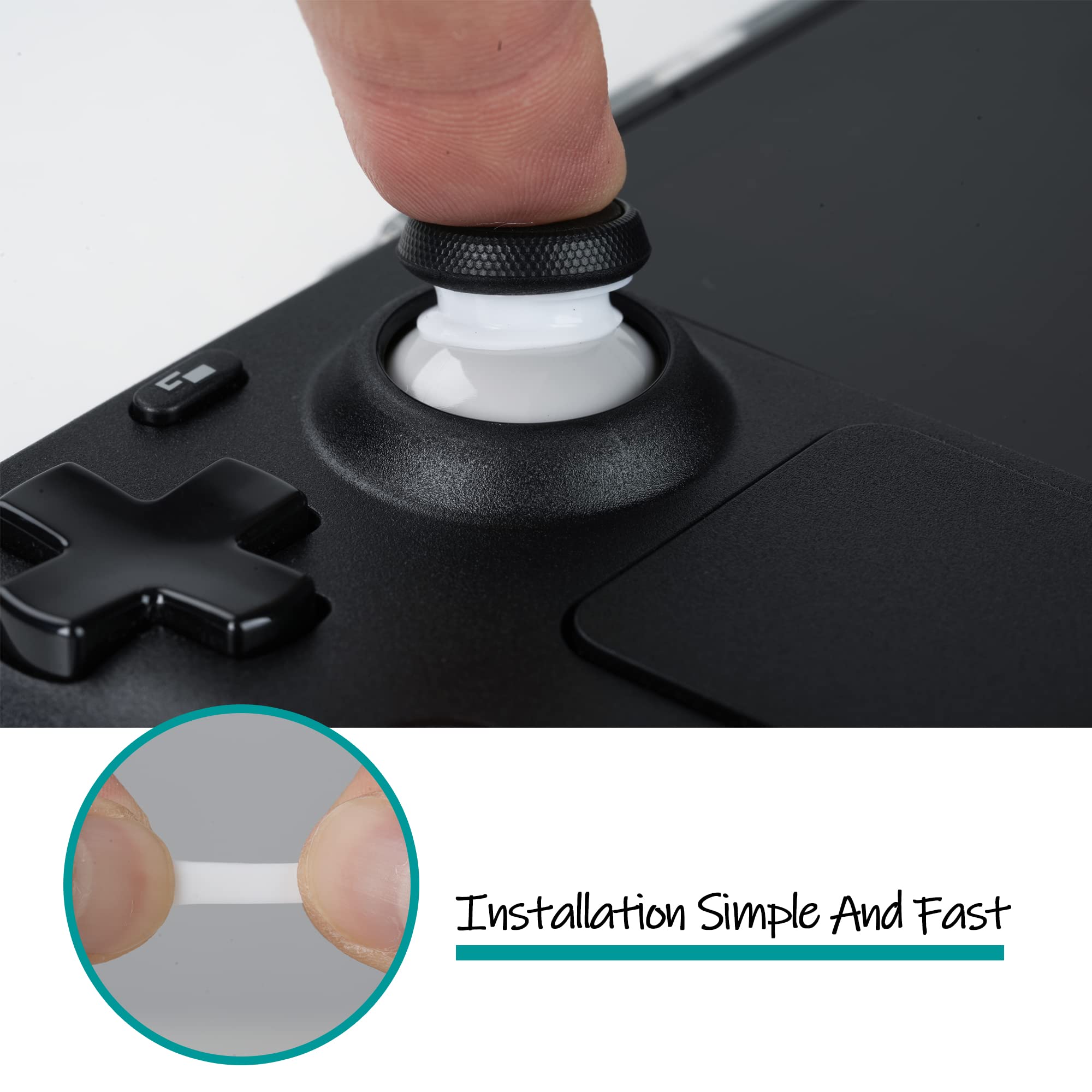 Joystick Protectors and Thumb Grip Caps for Steam Deck - Include 30 Silicone Joystick Protectors + 6 Thumb Grip Caps for Steam Deck