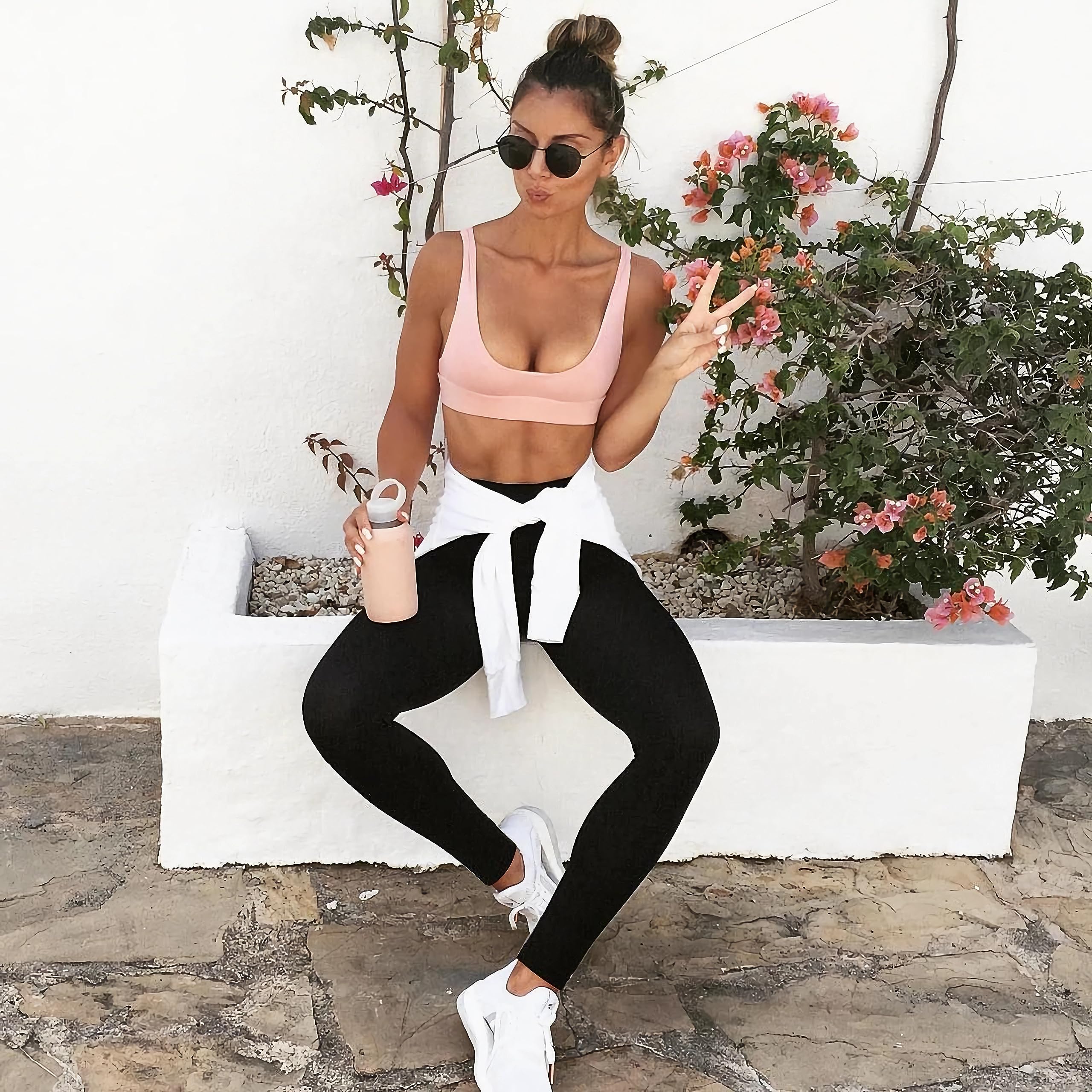 High Waisted Leggings for Women No See-Through-Soft Athletic Tummy Control Black Pants for Running Yoga Workout