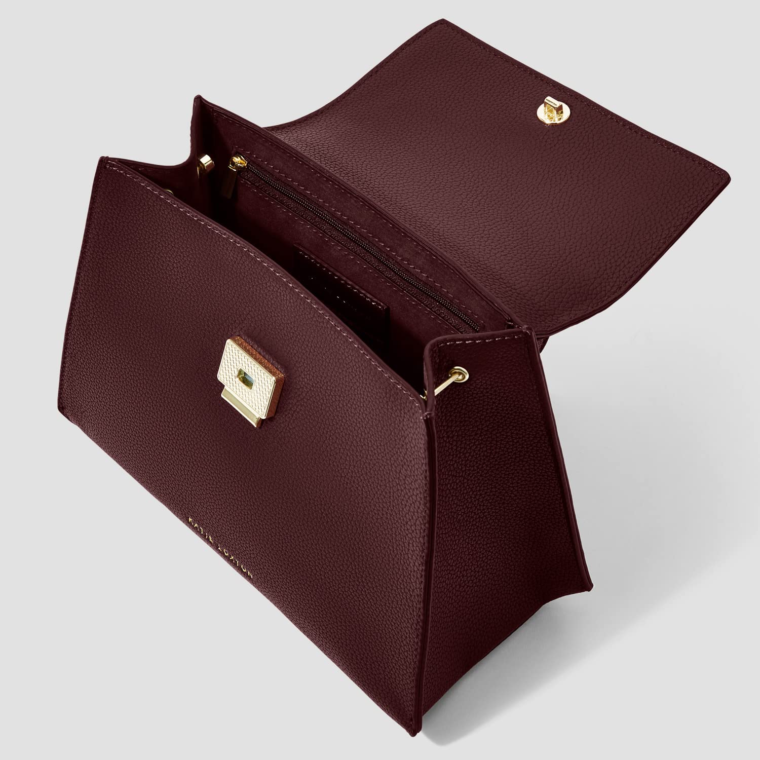 KATIE LOXTON Alina Womens Medium Vegan Leather Convertible Top Handle Crossbody Handbag Purse Plum