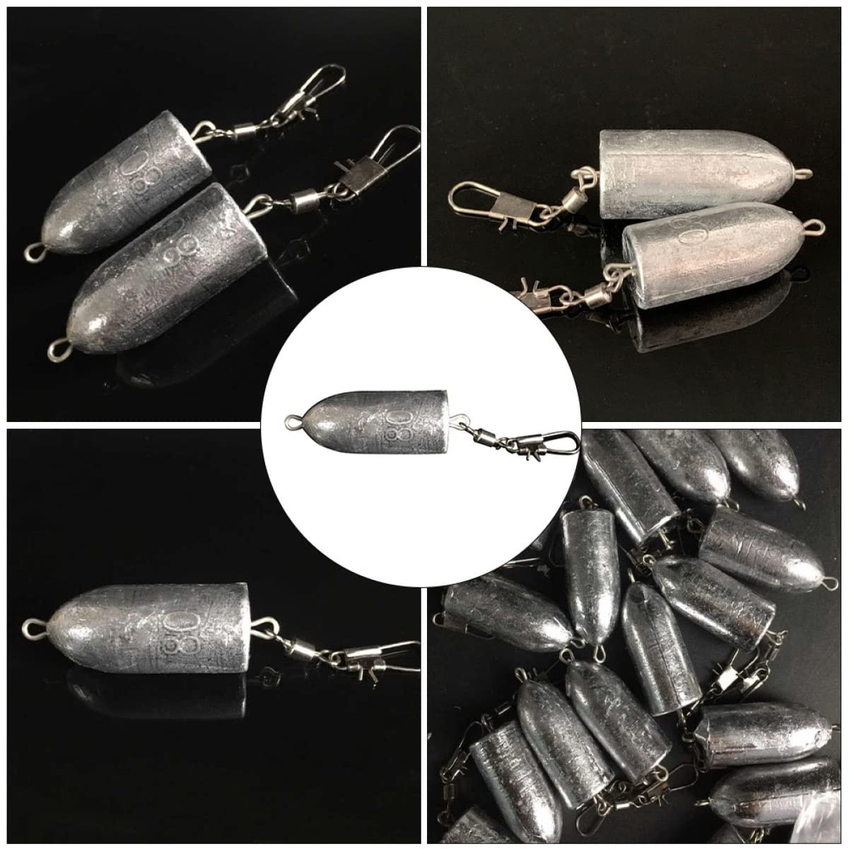 INOOMP Professional Bait Design Tools for Portable Worm Tackles Bottom Outdoor Bullet Silver Fishing Lure Practical Sinker Weights Lead Simple Useful Equipment Accessories