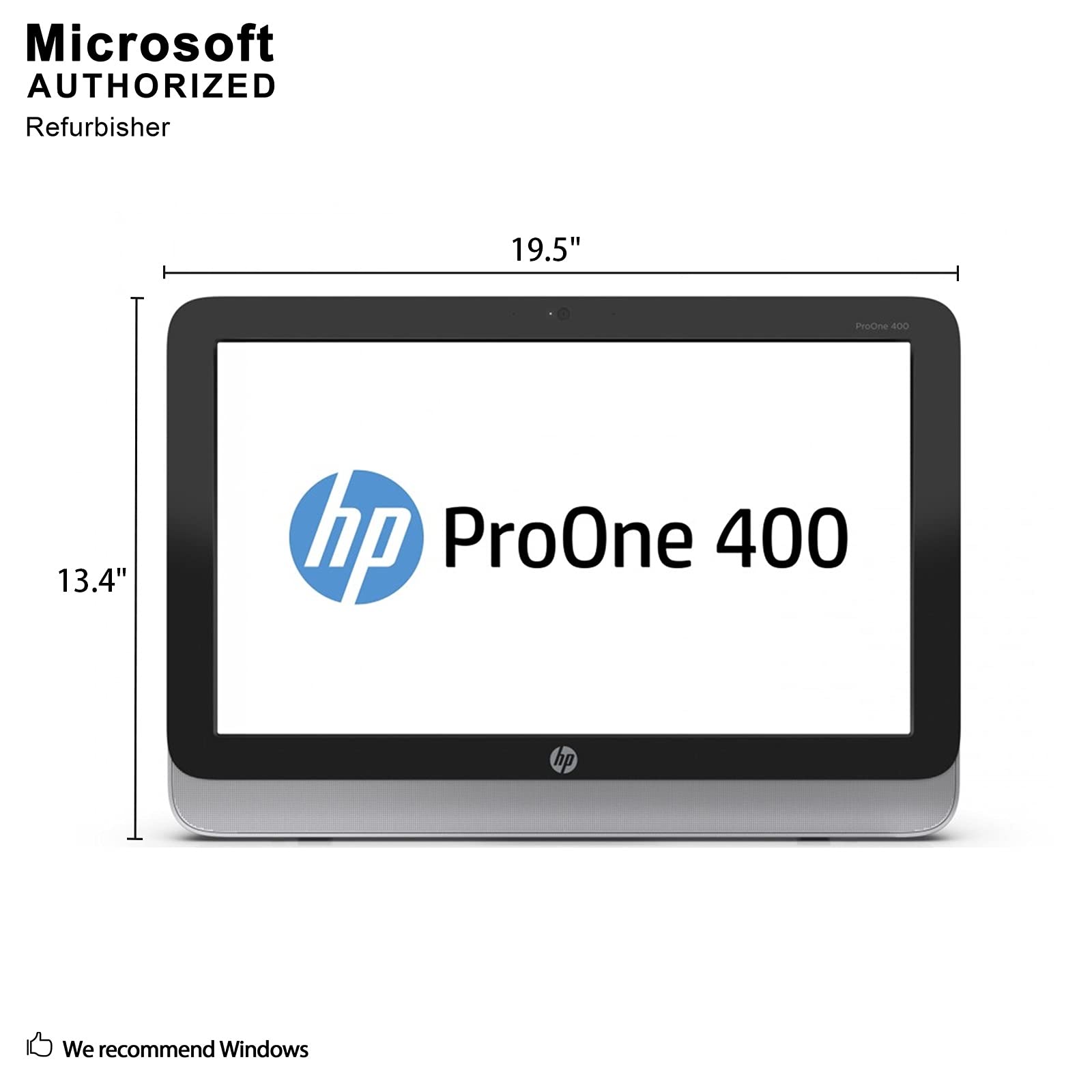 HP ProOne 400 G1 19.5 Inch All-in-one PC, Intel Quad Core i5-4590T up to 3.7GHz, 8G DDR3, 256G SSD, Display Port, Windows 10 Pro 64 Bit-Multi-Language Supports English/Spanish/French(Renewed)