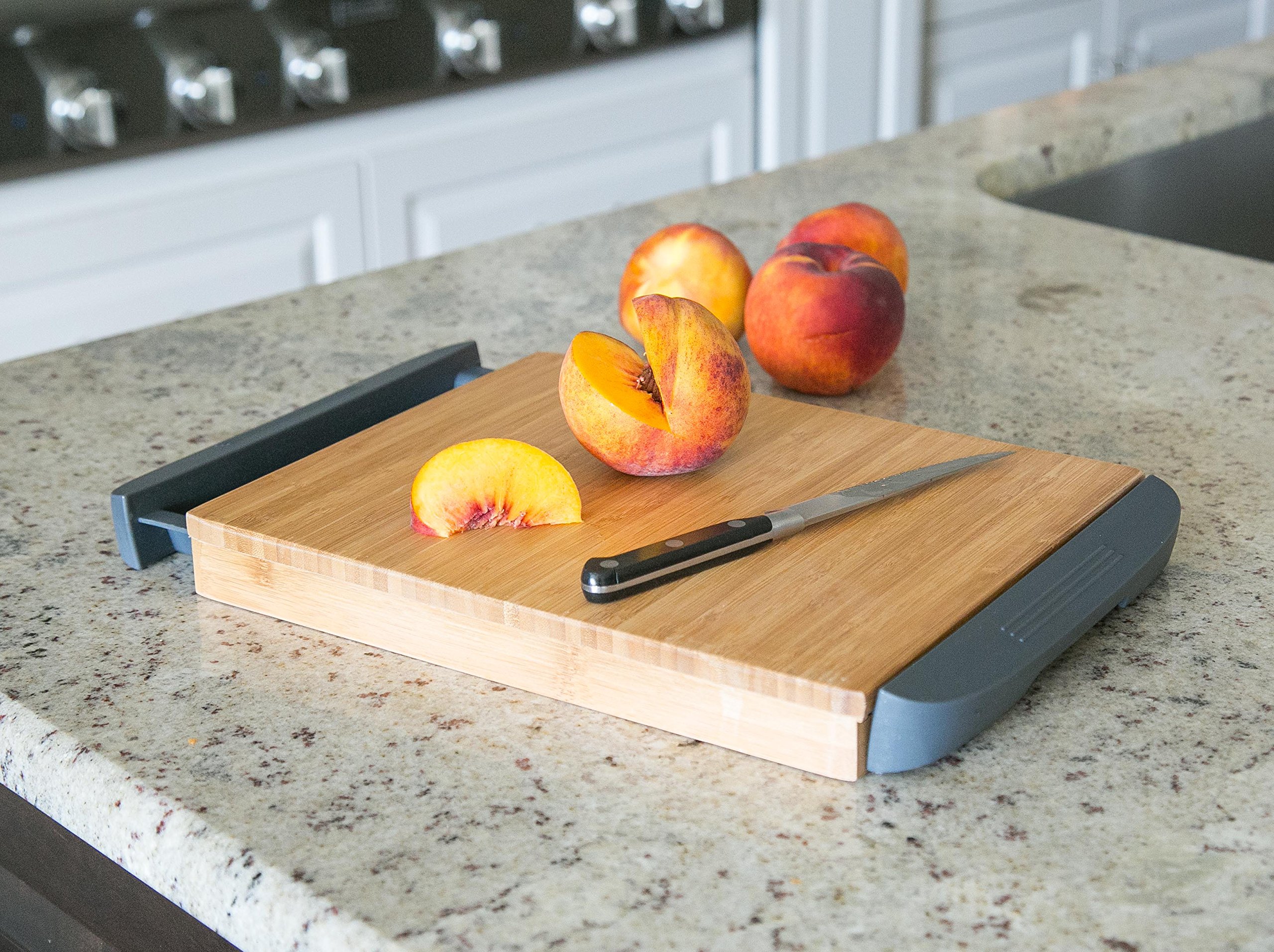 Internet’s Best Bamboo Cutting Board with Removable Drawer - Prep Storage - Chopping Slicing Wood Block Kitchen Board